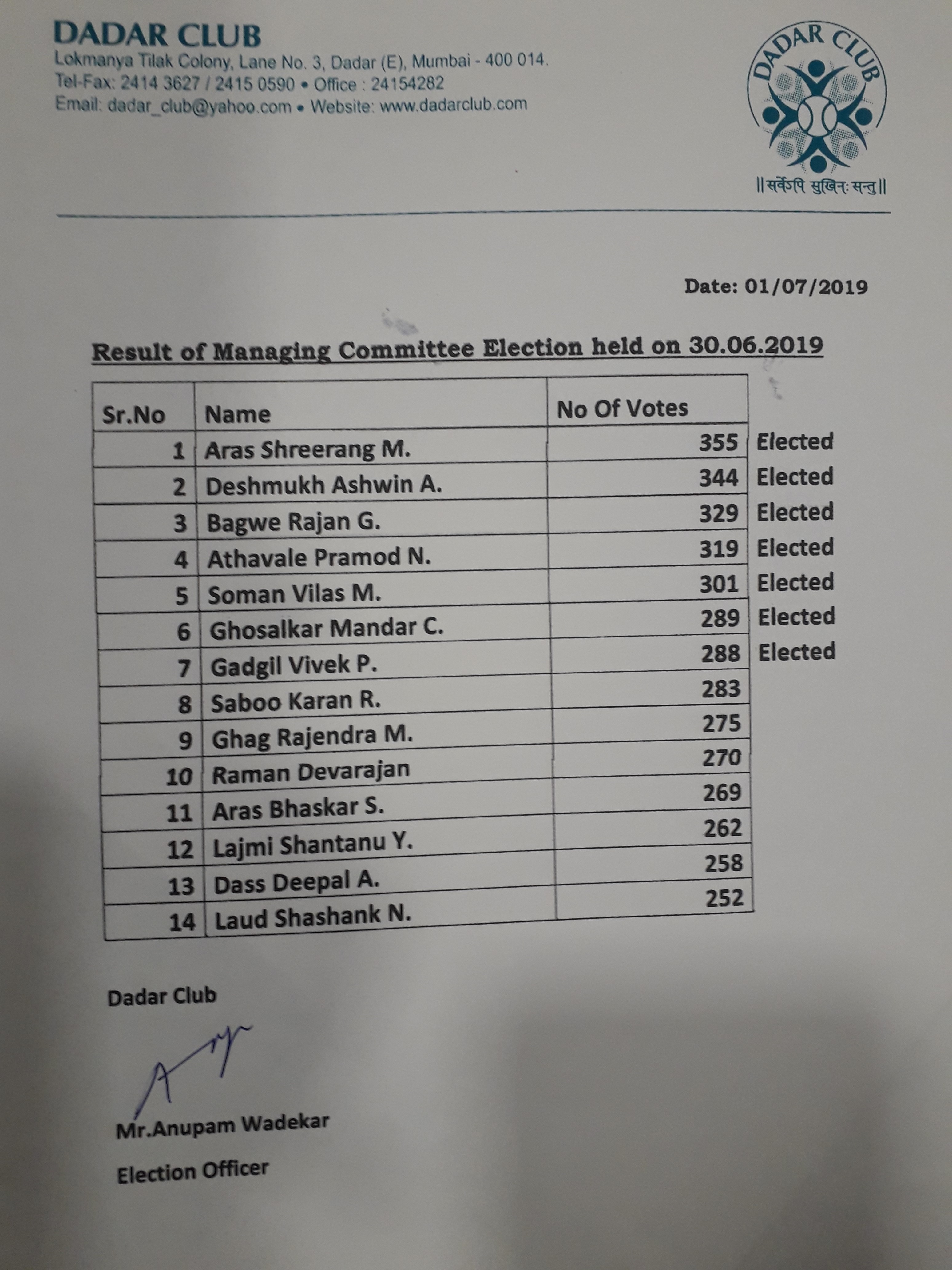 Dadar Club - Notice Board